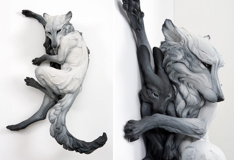 Life-sized animal sculptures by Beth Cavener Stichter --- in dramatic ...