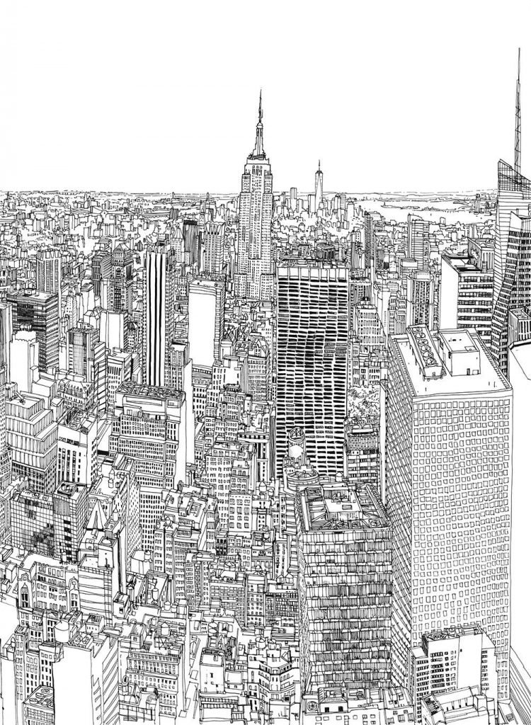 Patrick Vale's Colossus: Timelapse Drawing of New York City Skyline ...